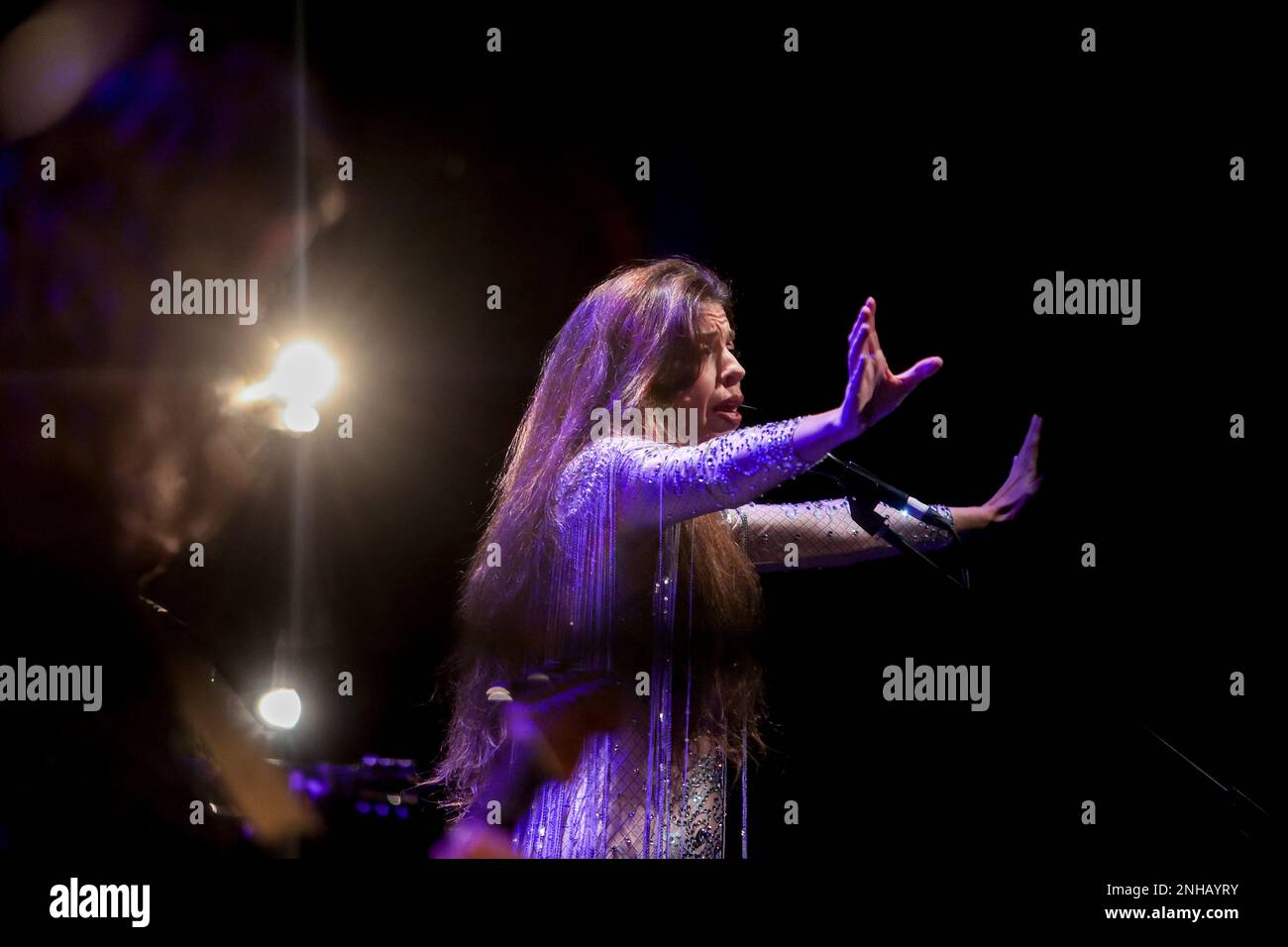 The singer Soleá Morente during her performance at the MIRA Theater, on ...