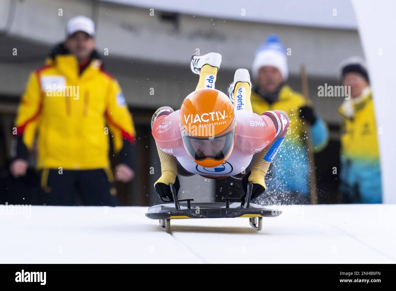 Tina Hermann of Germany competes in the women's skeleton race at the ...