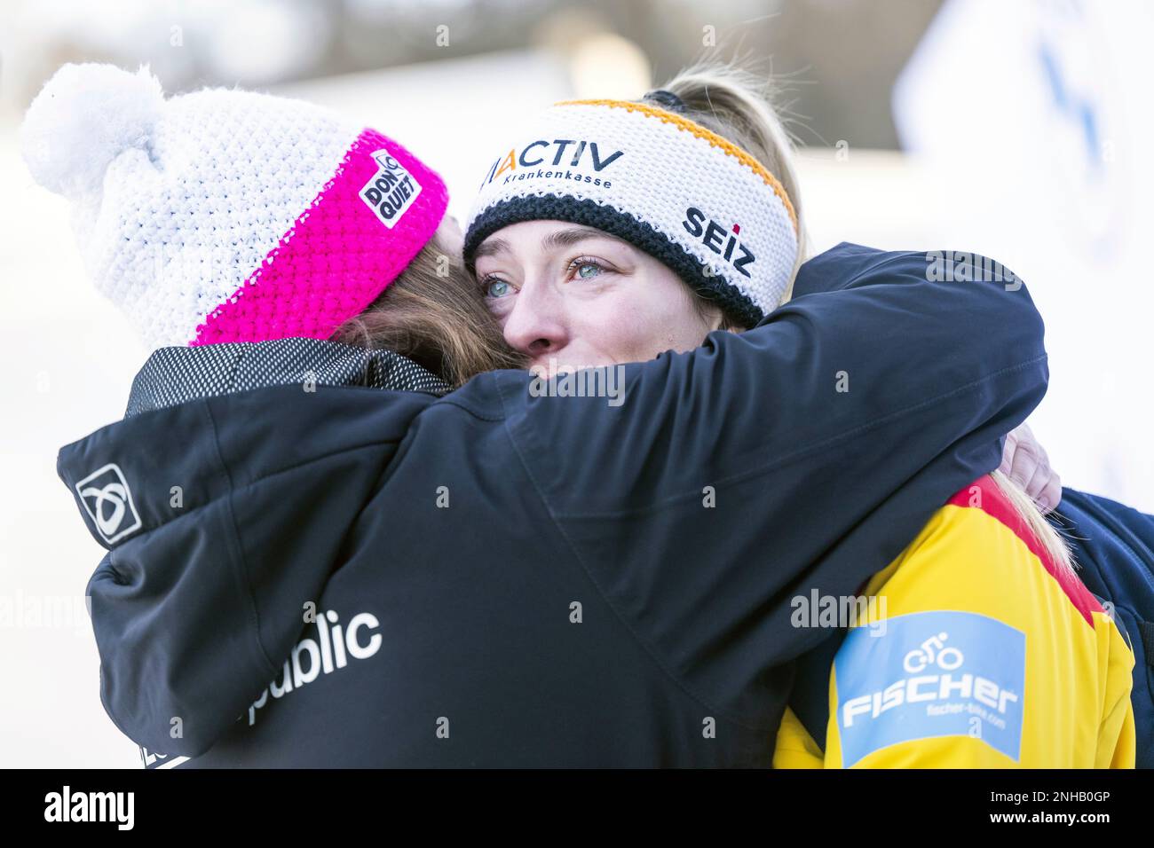 CORRECTS ATHLETE ID - Hannah Neise of Germany, right, reacts after the ...