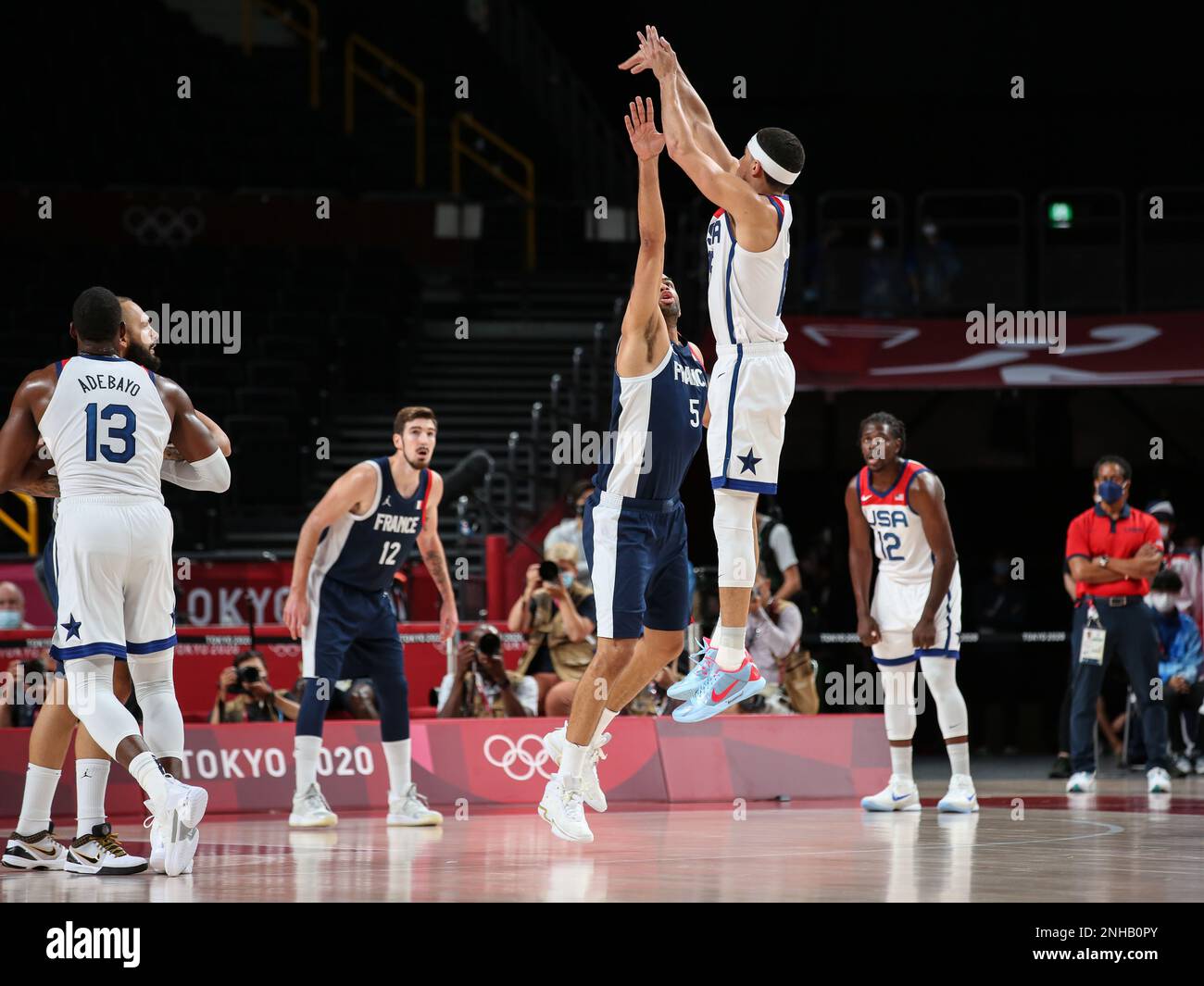 AUG 7, 2021: Devin Booker of United States in the Men's Basketball ...