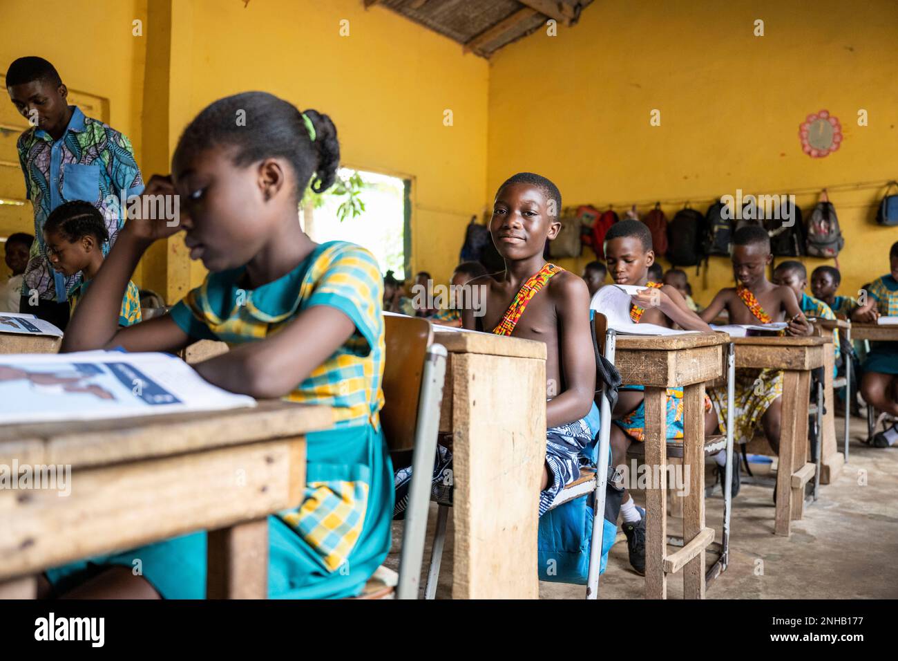 Kokrobite, Ghana. 21st Feb, 2023. Students sit in a classroom at the ...
