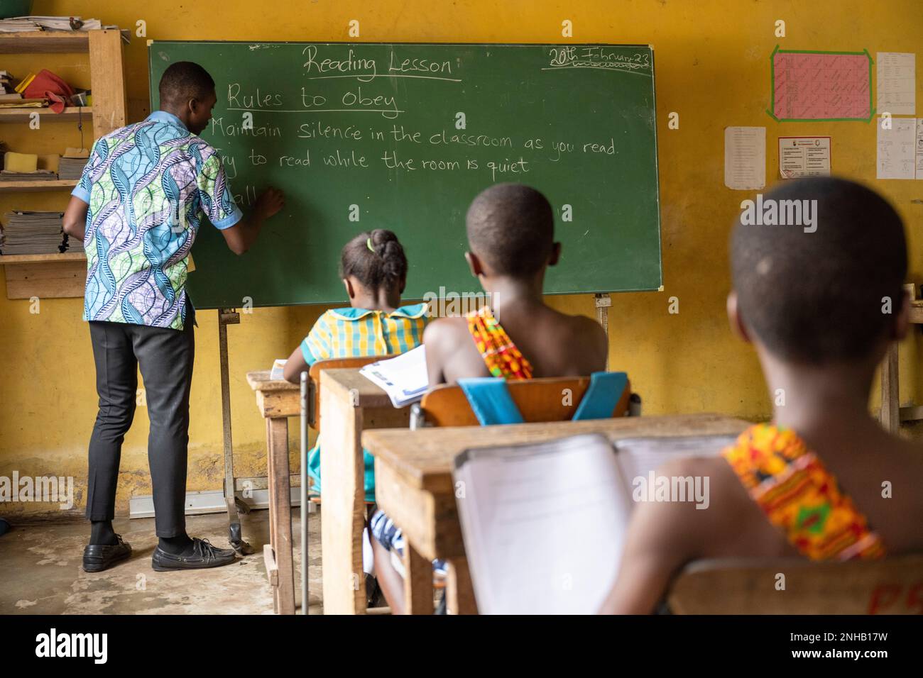 Kokrobite, Ghana. 21st Feb, 2023. Students sit in a classroom at the ...