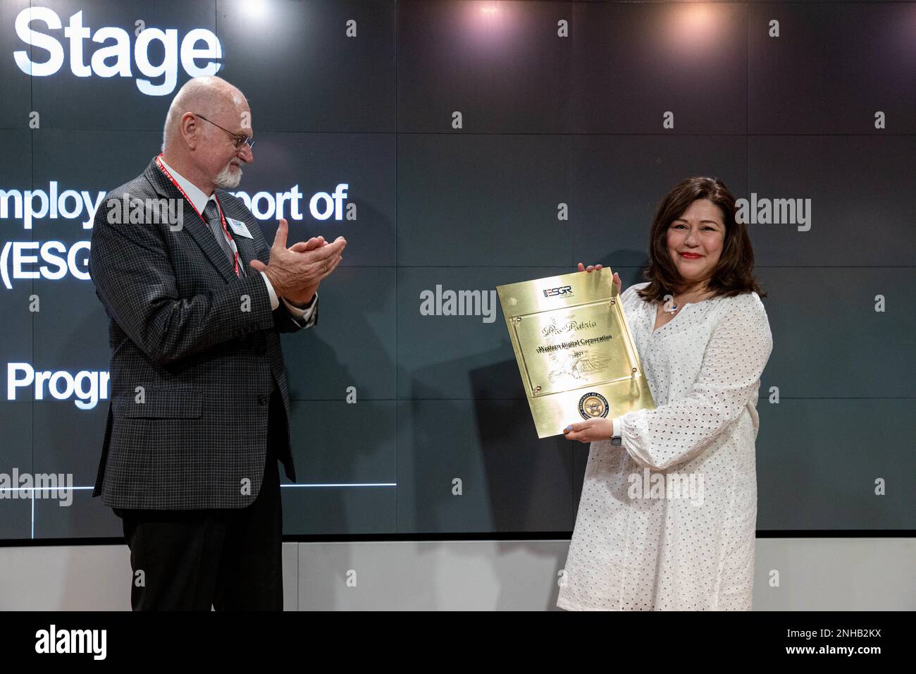 James Combs, State Chair Emeritus (left), presents Christine Batian ...