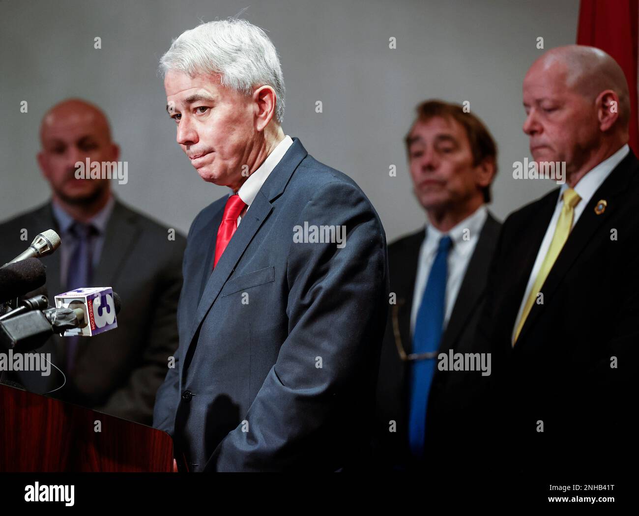 Shelby County District Attorney Steve Mulroy answers questions during a ...