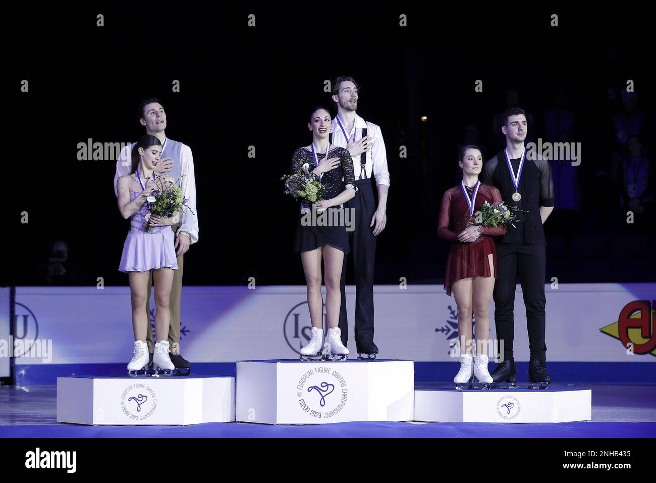 From left, silver medalists Rebecca Ghilardi and Filippo Ambrosini of ...