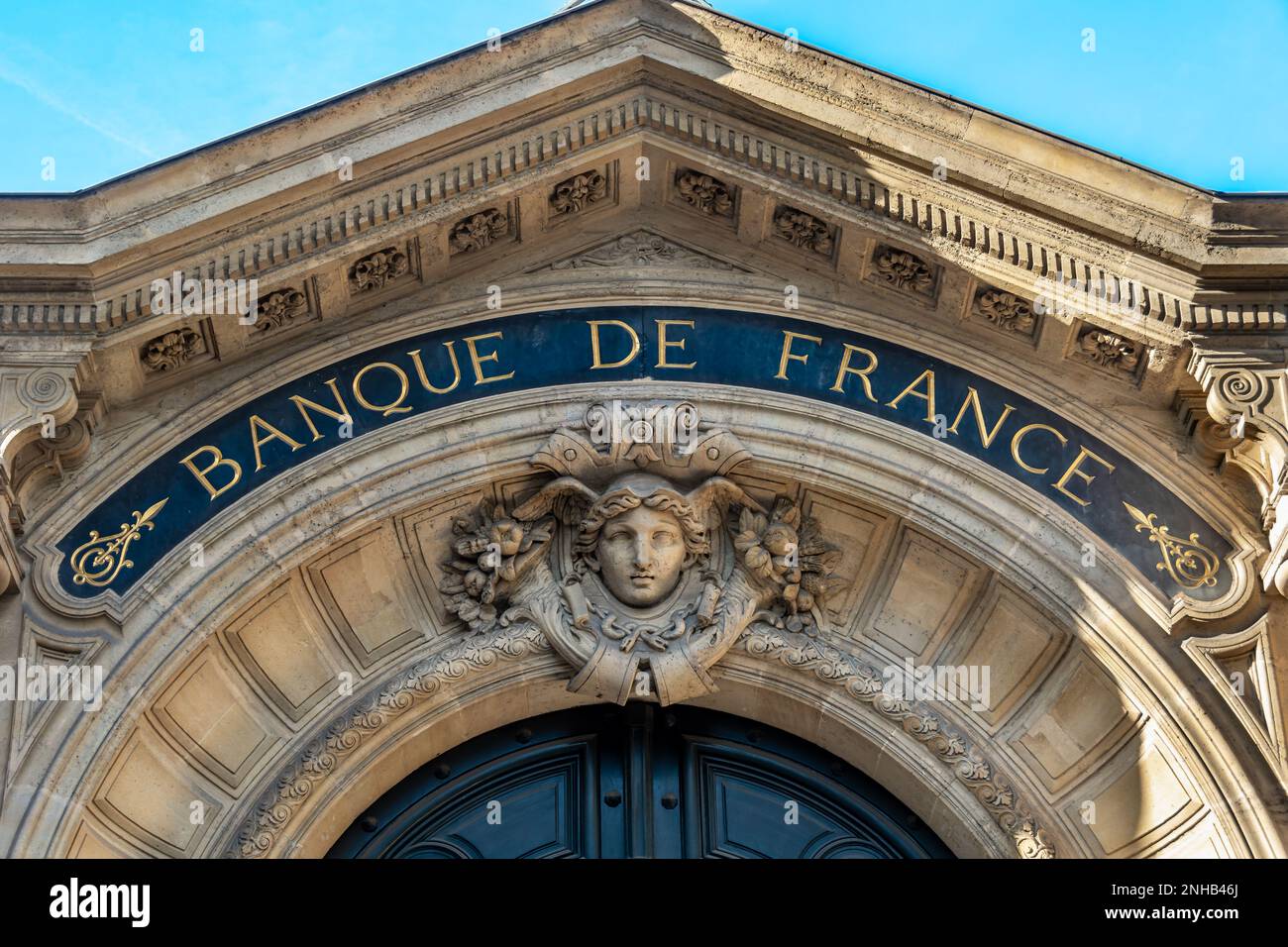Exterior view of the Banque de France headquarters, central bank of ...