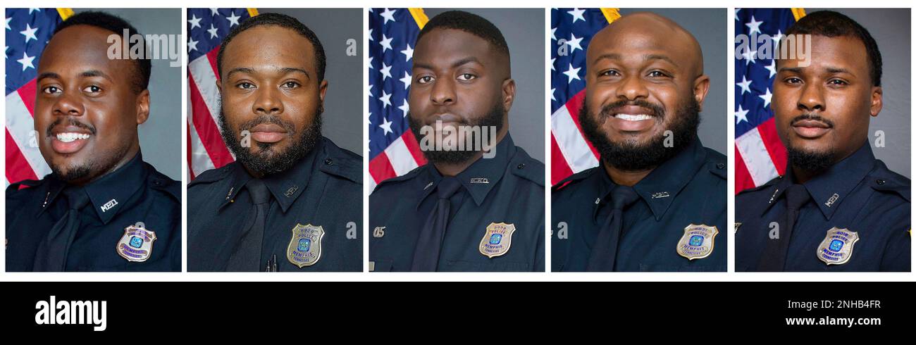 This combo of images provided by the Memphis Police Department shows ...