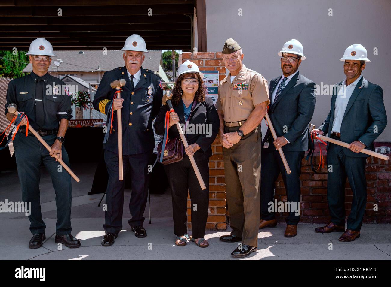 U.S. Marine Corps Col. Daniel M. Whitley, center, the commanding ...