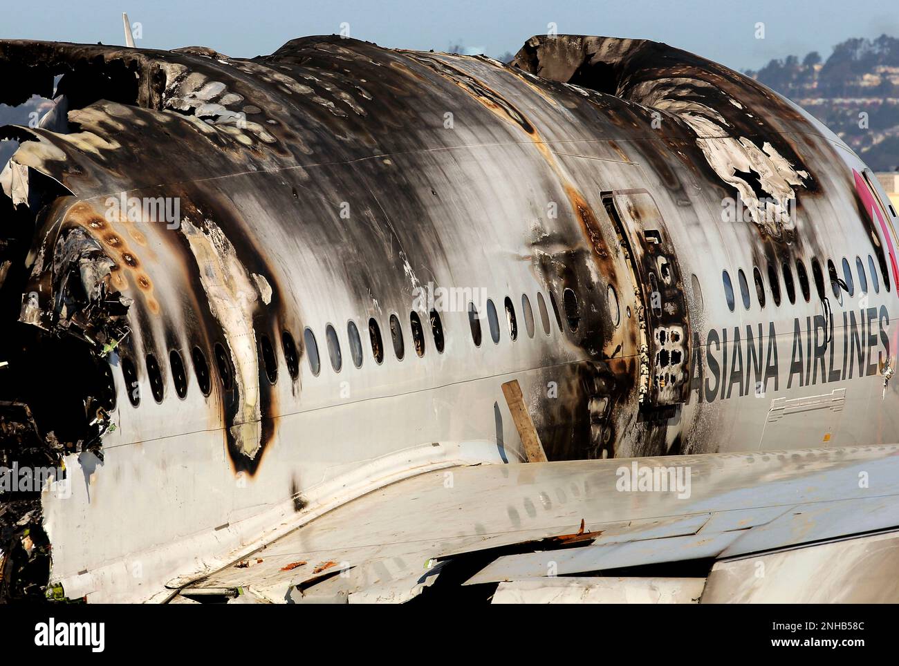 The remains of Asiana Airlines flight 214, as seen on Saturday July 13 ...