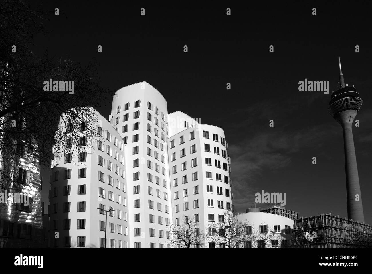 The Neuer Zollhof buildings, Media Harbour, Düsseldorf City, North ...