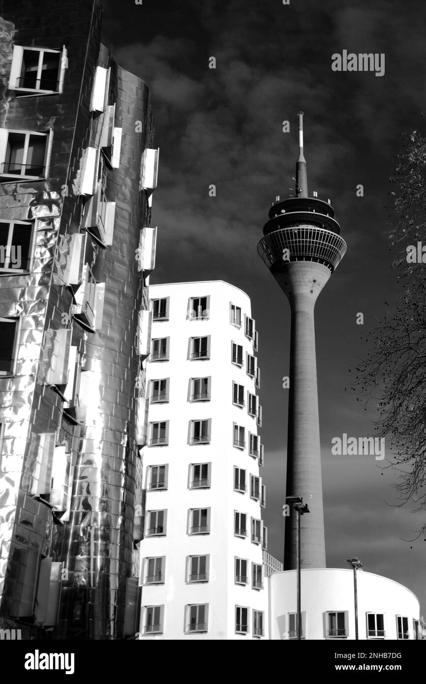 The Neuer Zollhof buildings, Media Harbour, Düsseldorf City, North ...