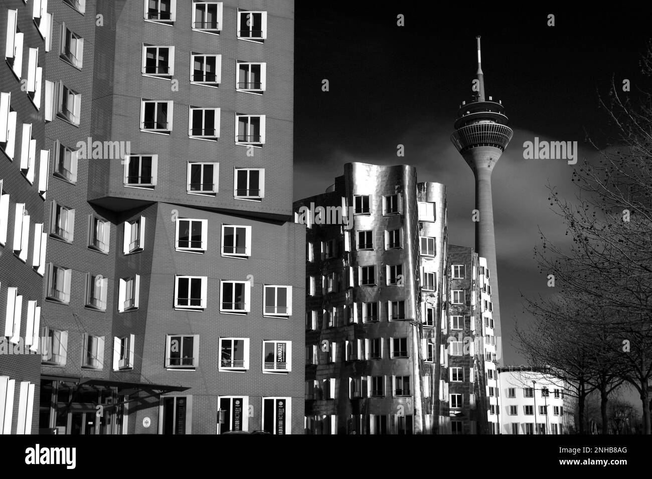 The Neuer Zollhof buildings, Media Harbour, Düsseldorf City, North ...
