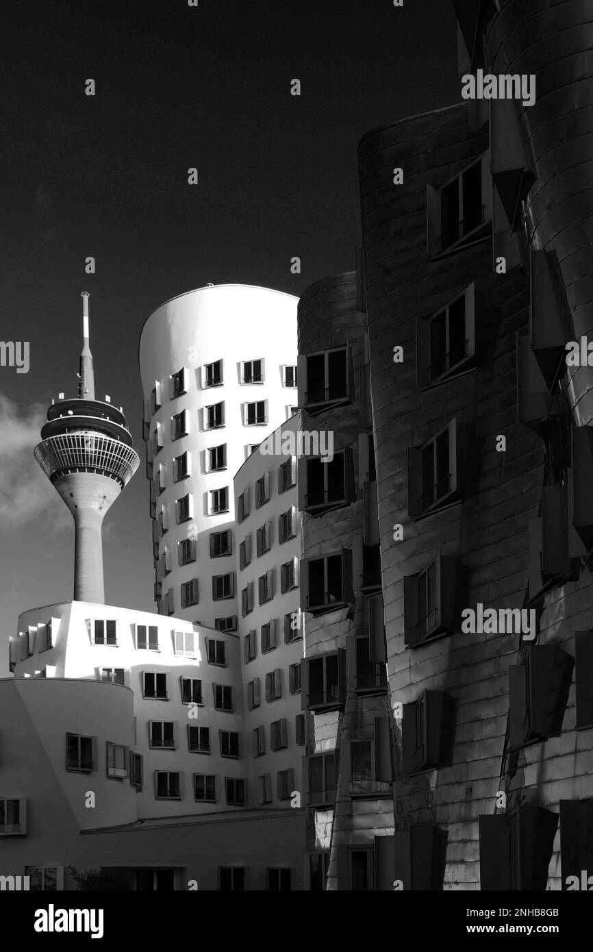 The Neuer Zollhof buildings, Media Harbour, Düsseldorf City, North ...