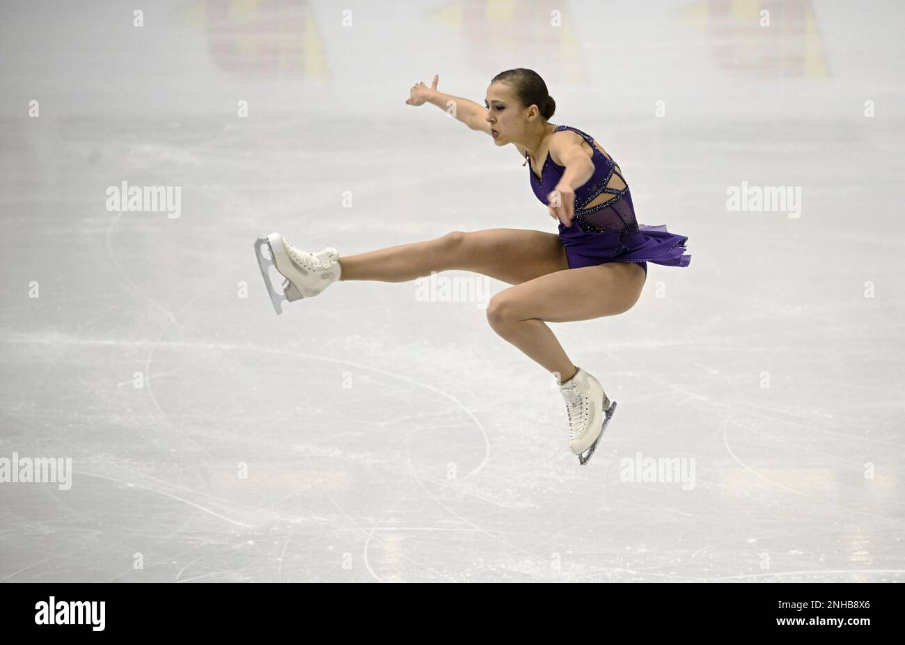 Livia Kaiser of Switzerland performs during the women's short program ...
