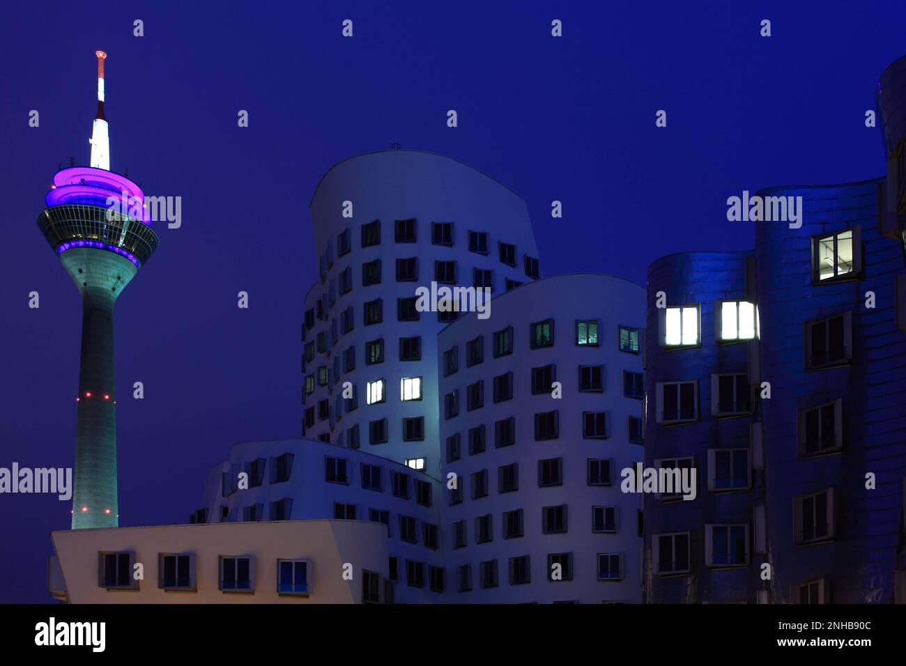 The Neuer Zollhof buildings, Media Harbour, Düsseldorf City, North ...