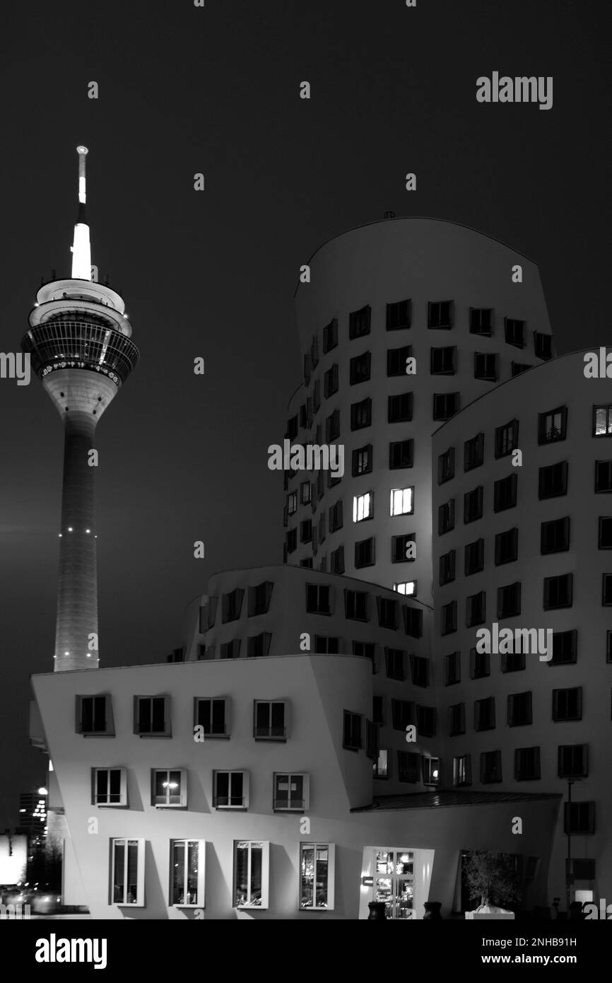 The Neuer Zollhof buildings, Media Harbour, Düsseldorf City, North ...