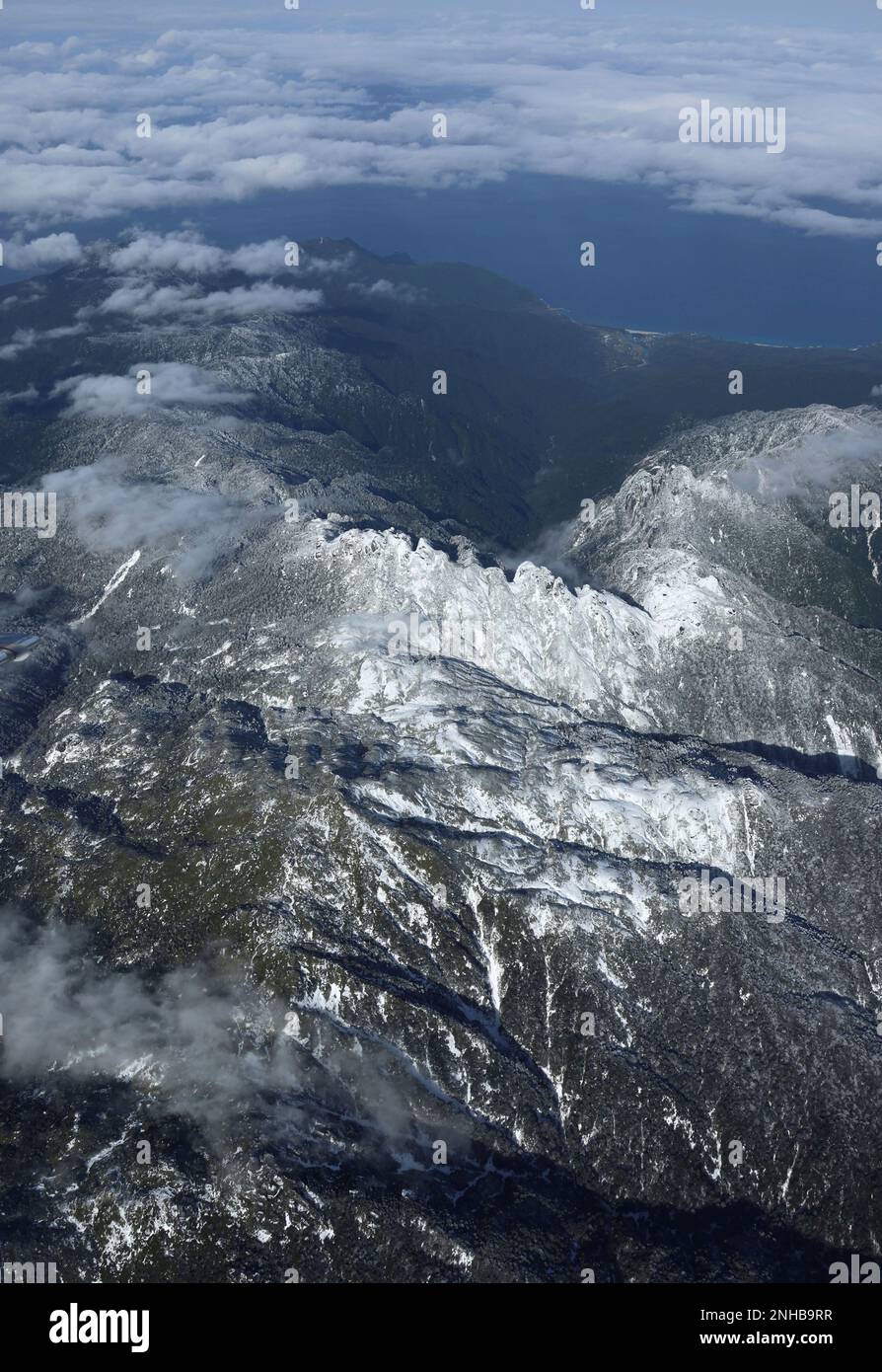 An aerial photo shows Yaku-shima Island in Yakushima Town, Kagoshima ...