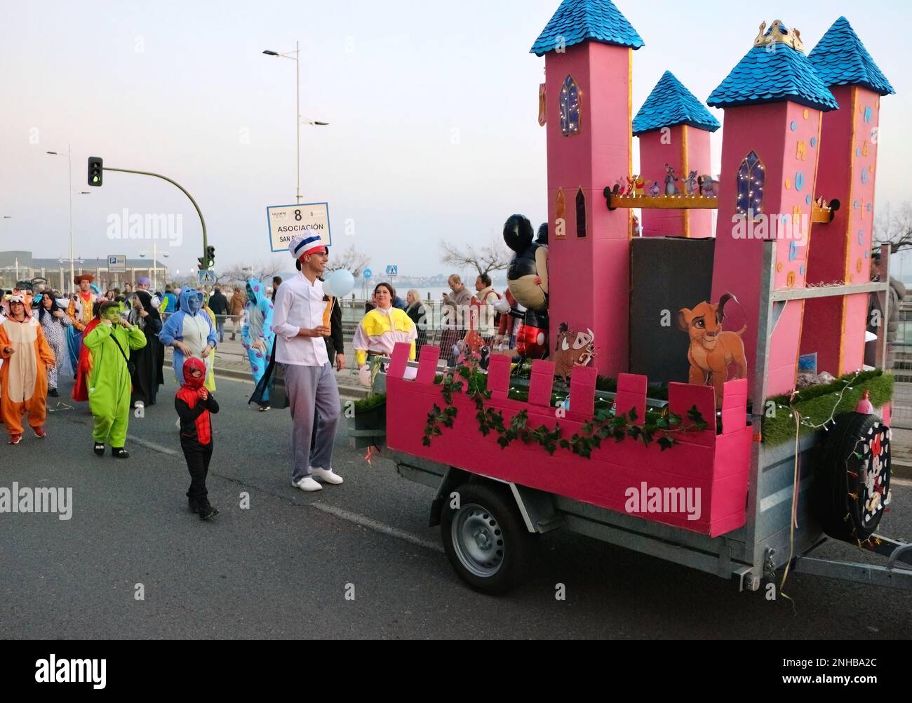 Evening carnival parade in the Spanish north coast city of Santander ...