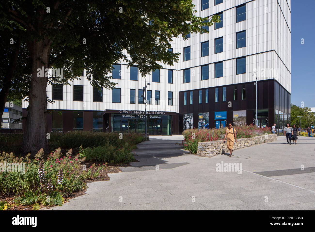 Wide view from the campus looking up towards the new building ...