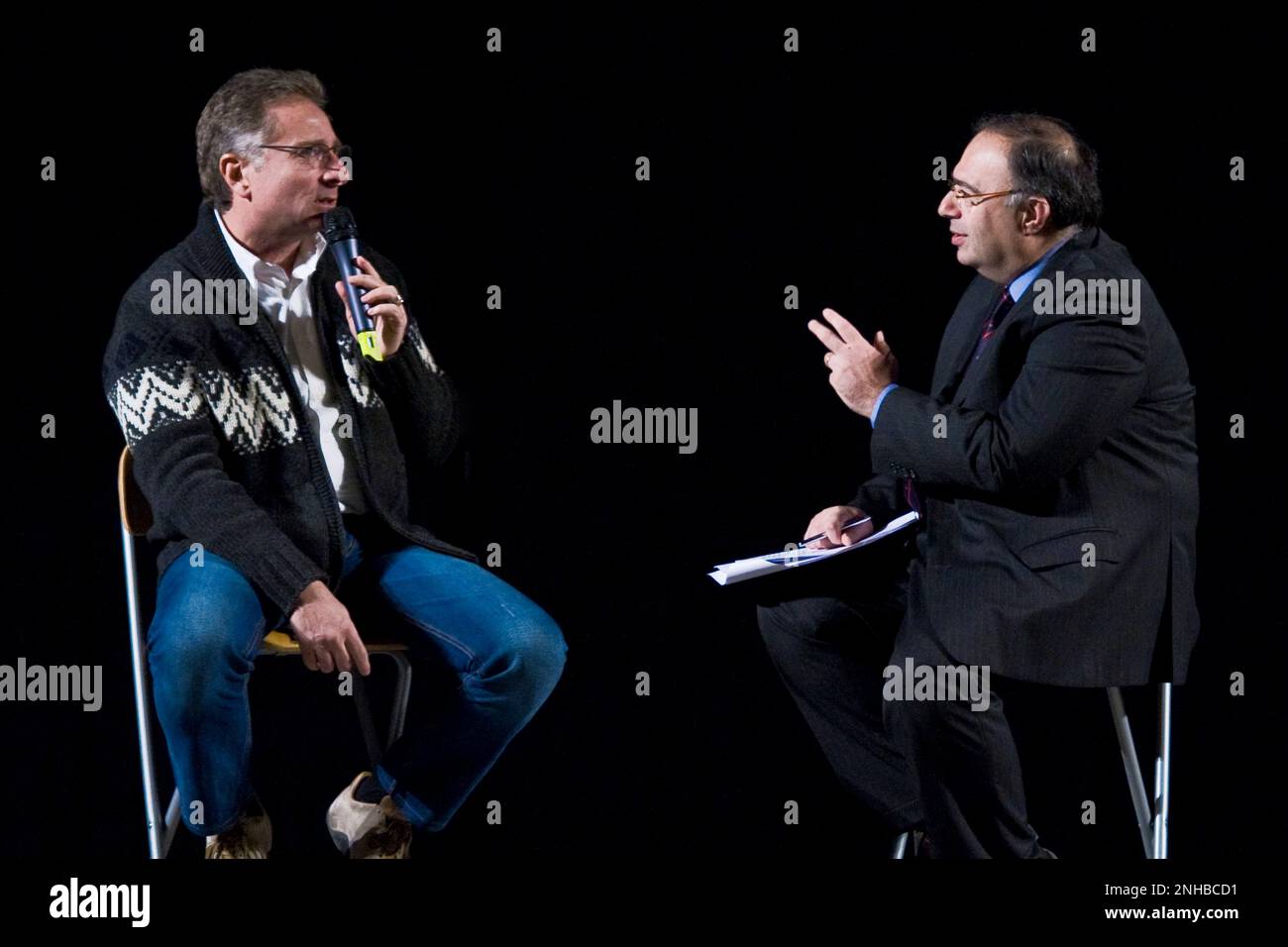 Paolo Bonolis during the interview conducted by Massimo Bernardini ...