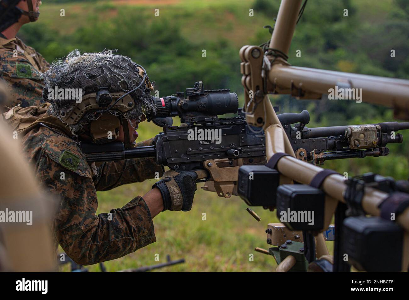 U.S. Marine Corps Lance Cpl. Jacob Lee, a machine gunner with 3d ...