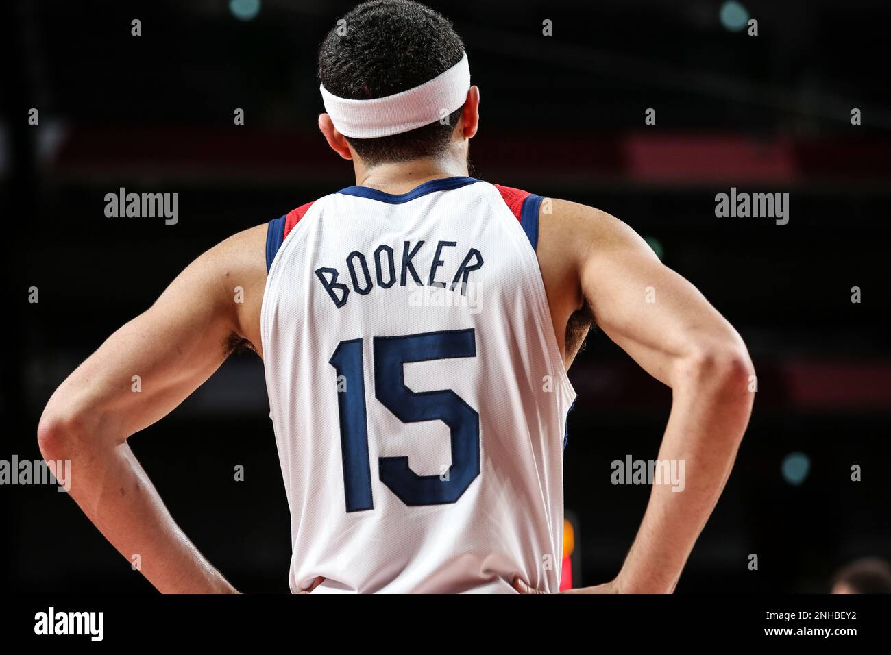 AUG 7, 2021: Devin Booker of United States in the Men's Basketball ...