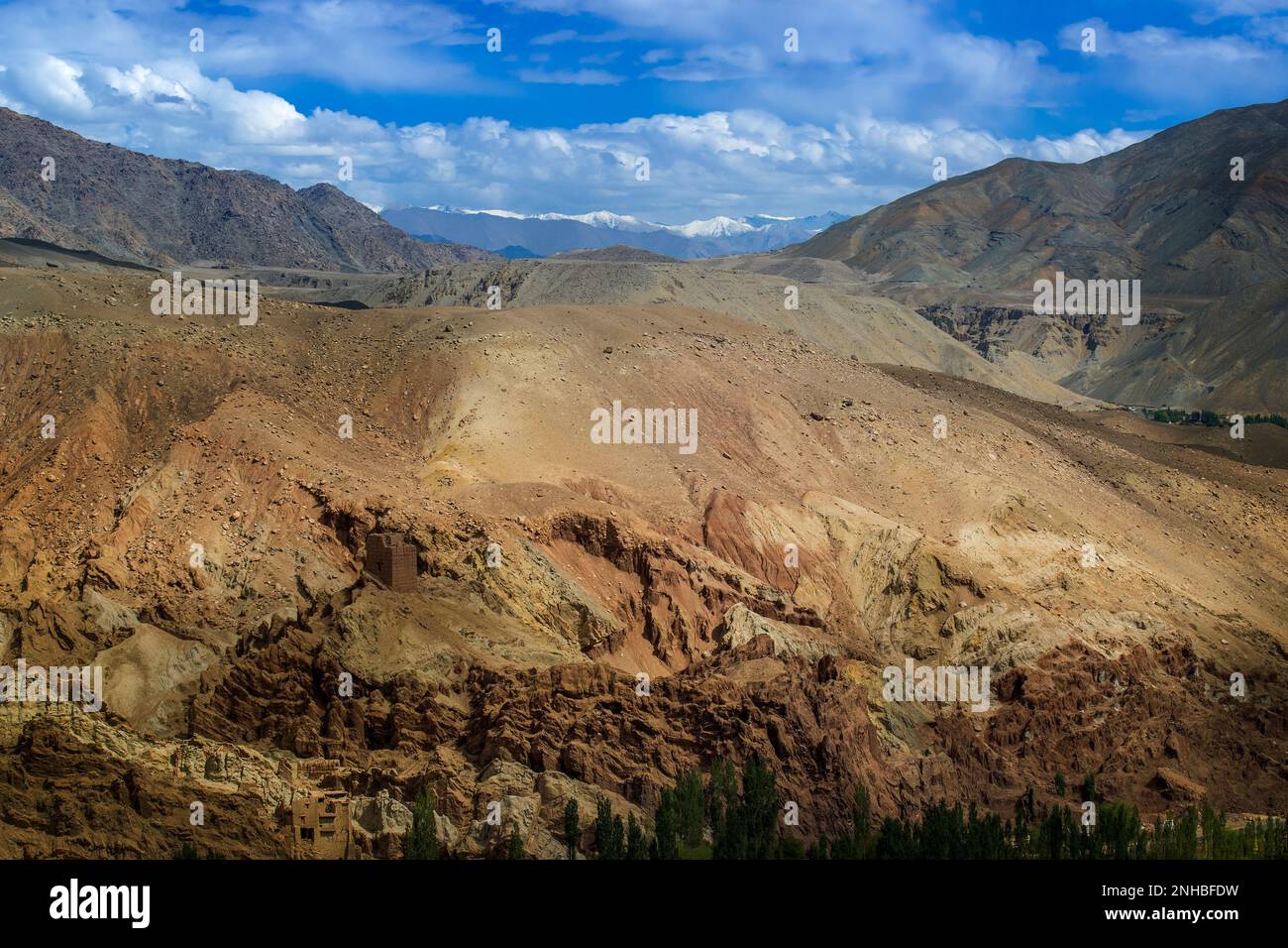 Ruins at Basgo or Bazgoo, a village situated on the bank of the Indus ...