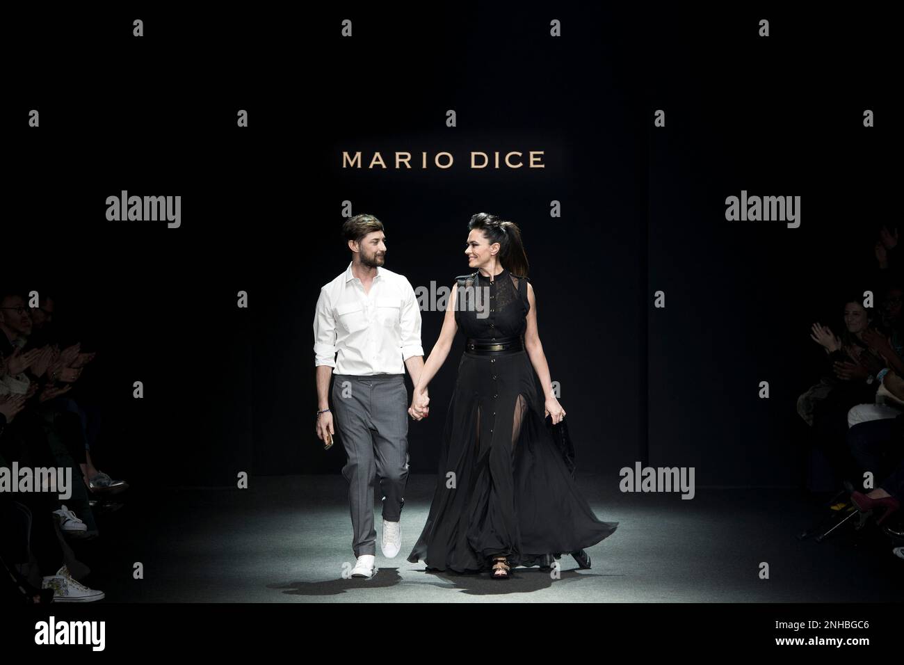 Milan, Fashion week, Mario Dice and Maria Grazia Cuccinotta Stock Photo ...