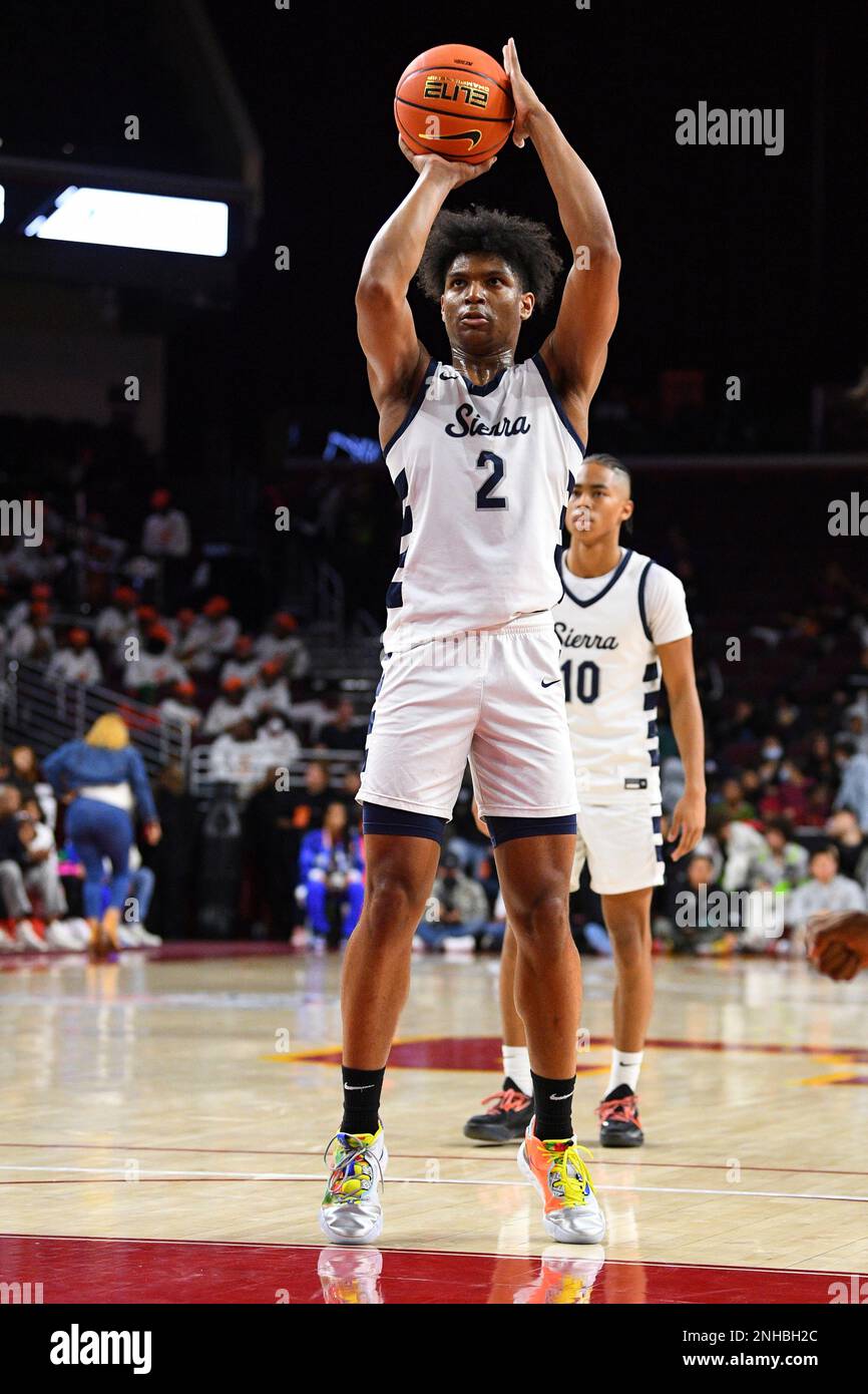 LOS ANGELES, CA - JANUARY 07: Sierra Canyon guard Isaiah Elohim shoots ...