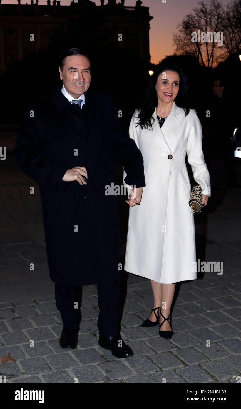 Pedro J. Ramírez and Cruz Sánchez de Lara arrive at the Teatro Real to ...