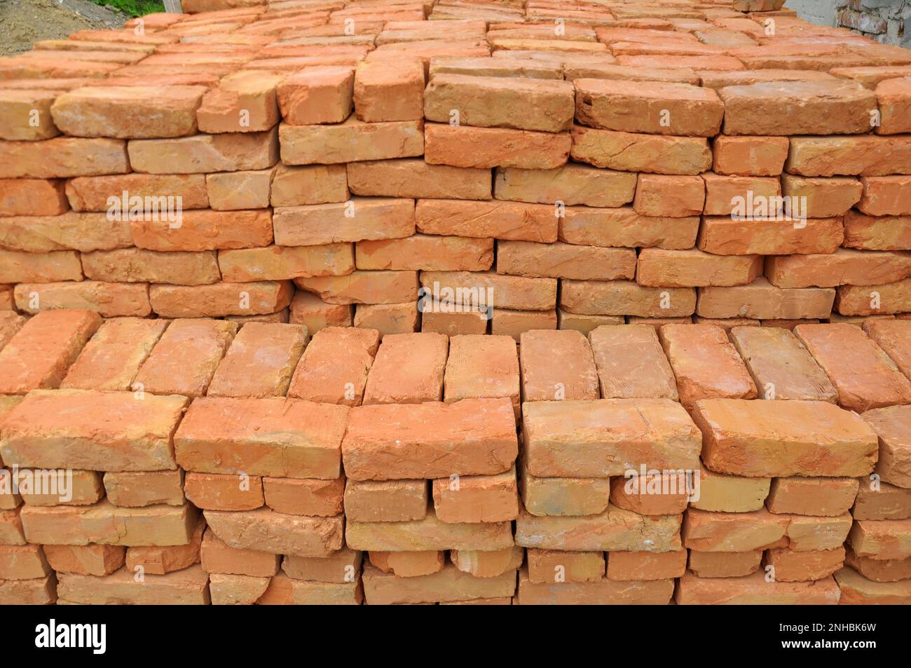 In the pile is a ready-made fired brick made of clay Stock Photo - Alamy