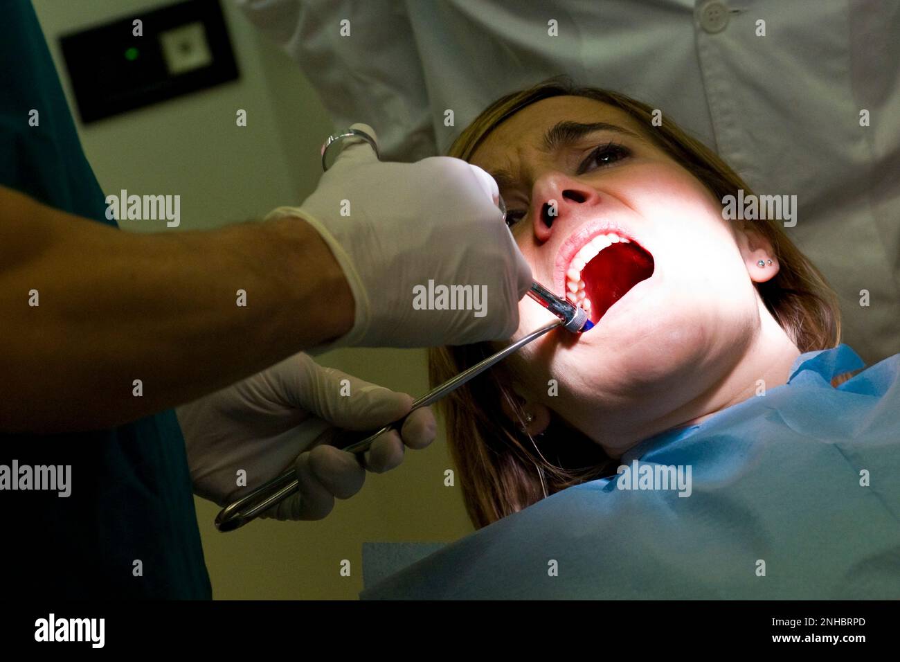Dental Implantology, Scared Patient Stock Photo - Alamy