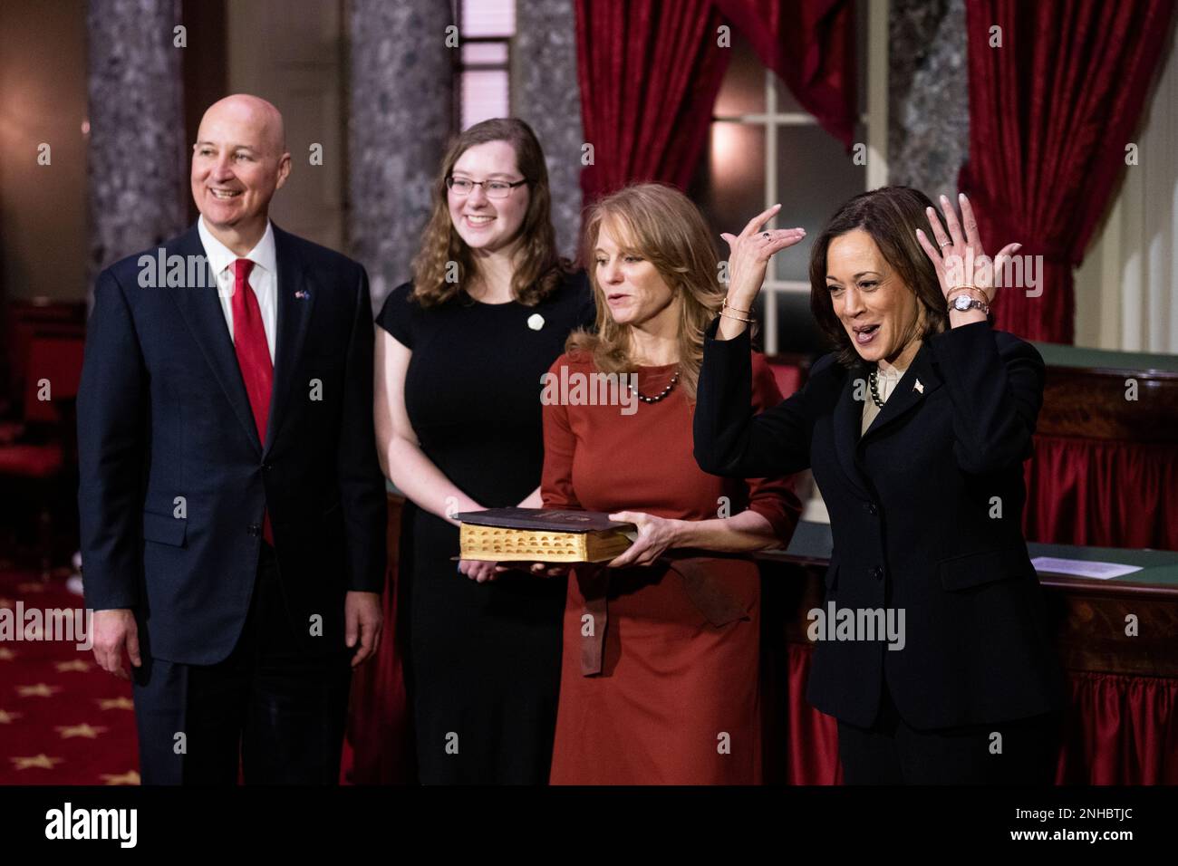 UNITED STATES - JANUARY 23: From left, Sen. Pete Ricketts, R-Neb., his ...