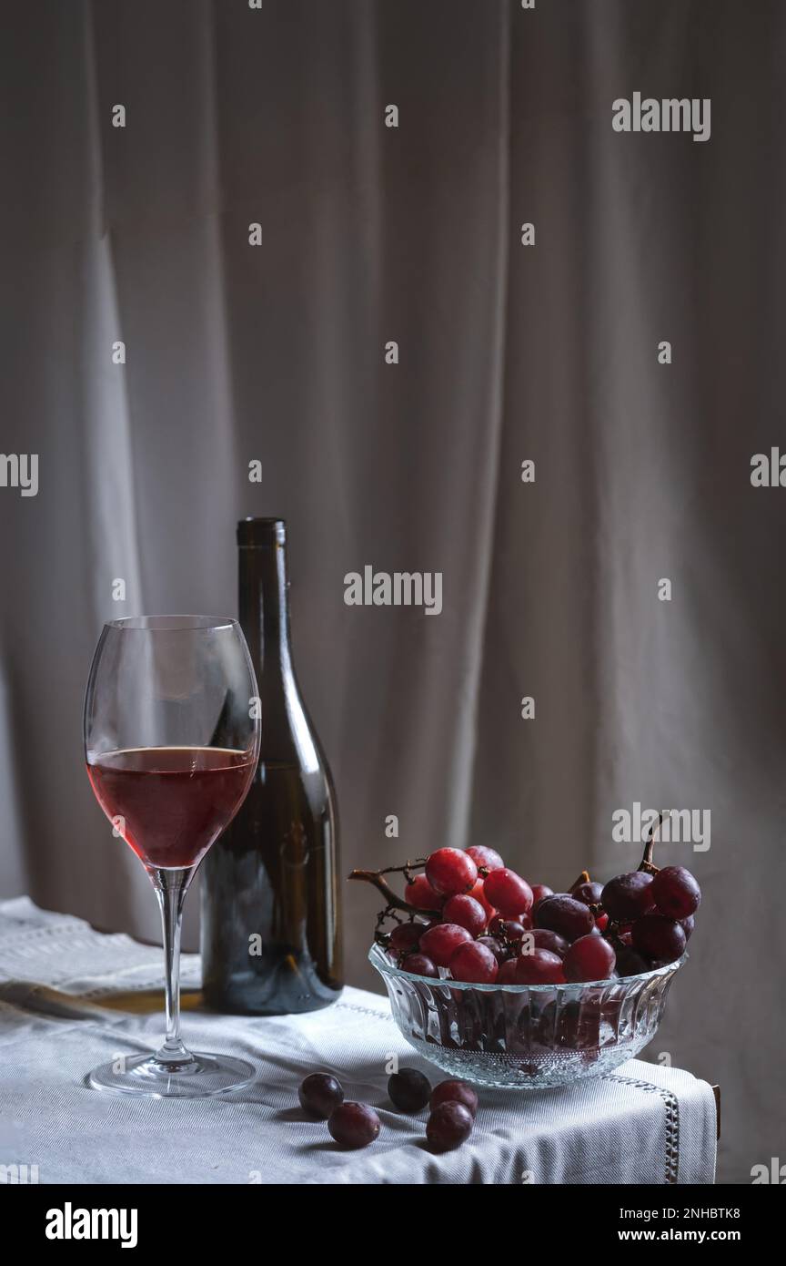Still life about wine. Grapes, wine and pleasure. The taste of ...