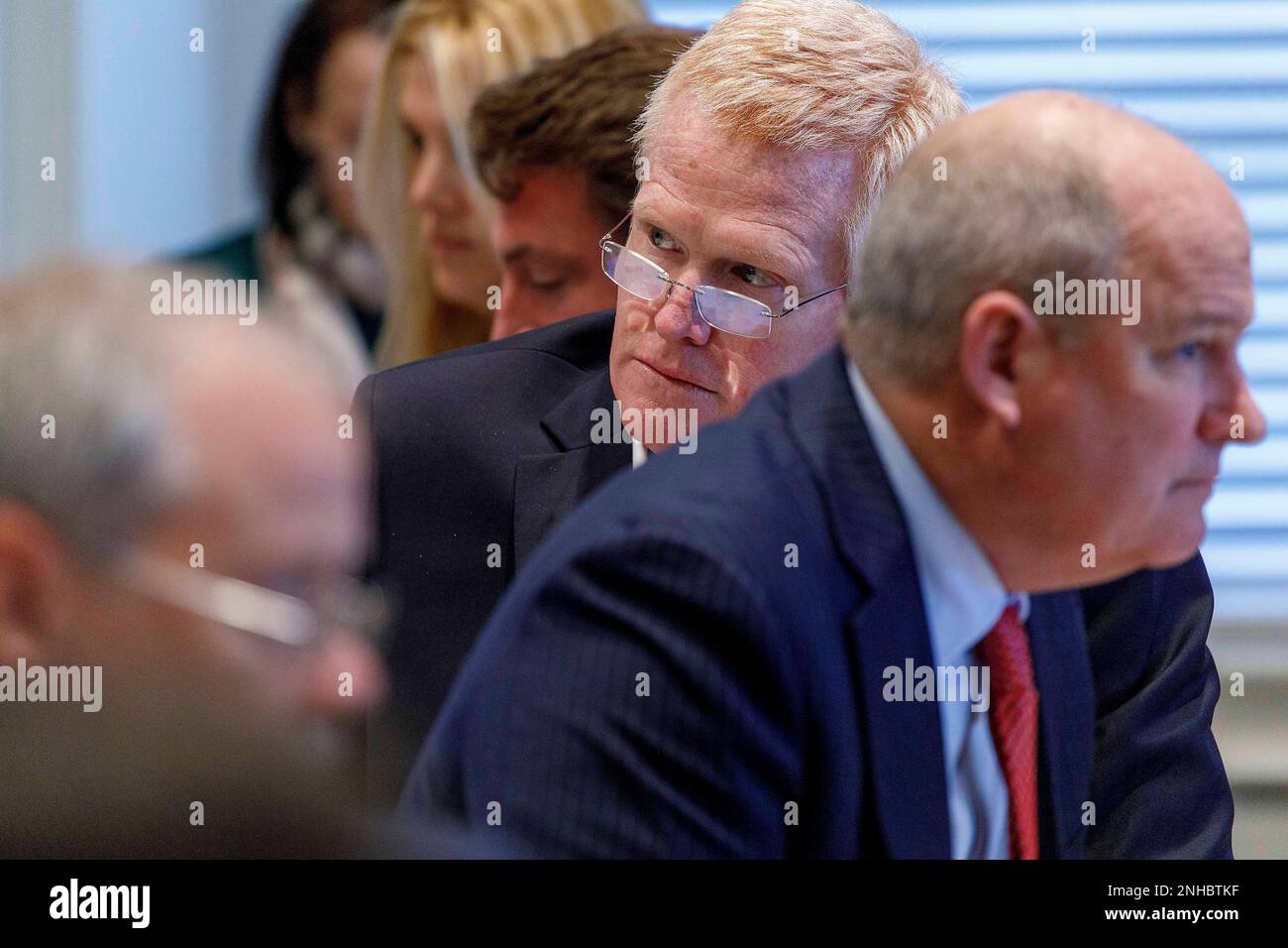 Former Hampton attorney Alex Murdaugh listens at the Colleton County ...