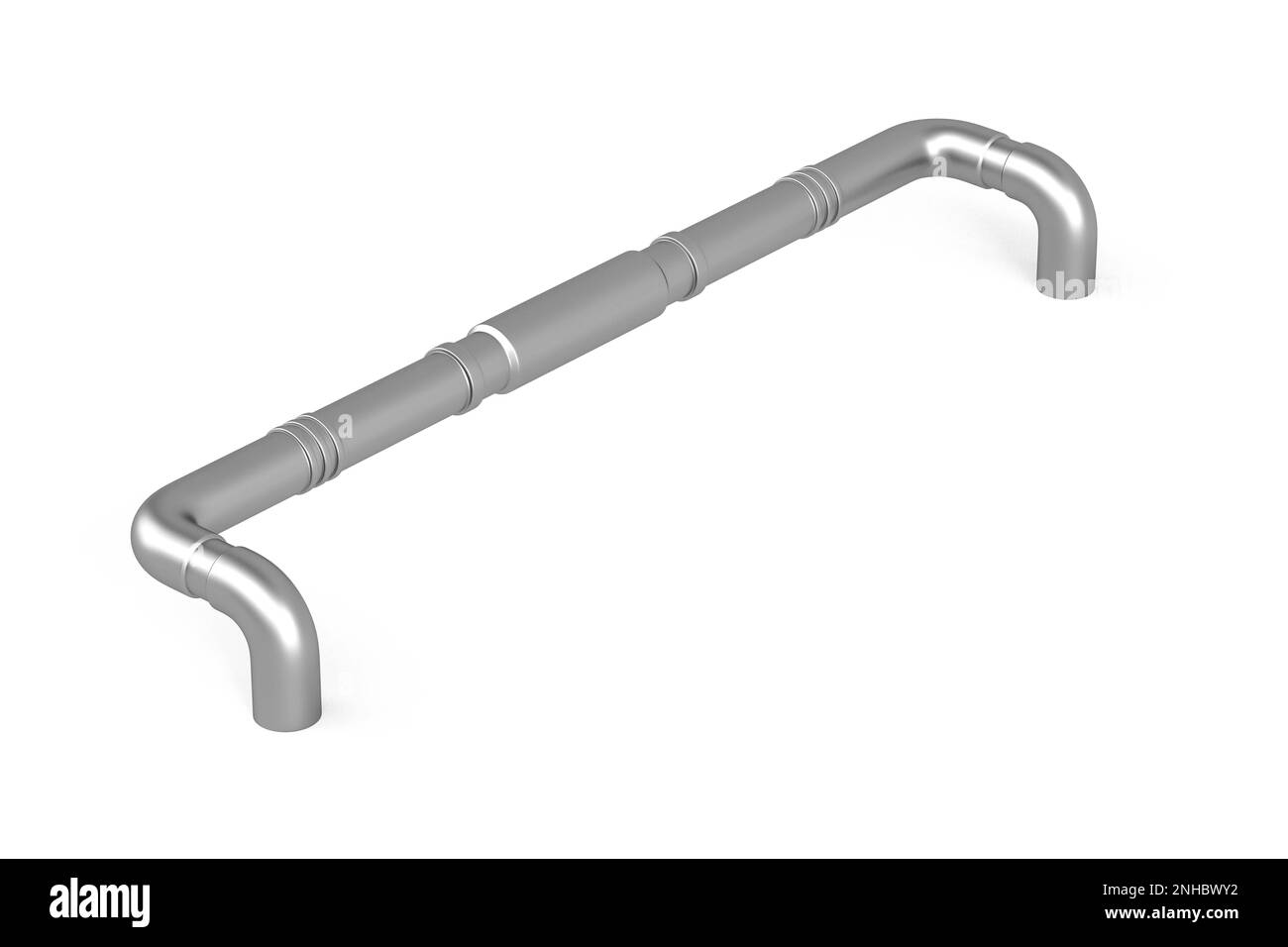 Metal industrial pipe isolated on white background - 3d render Stock ...