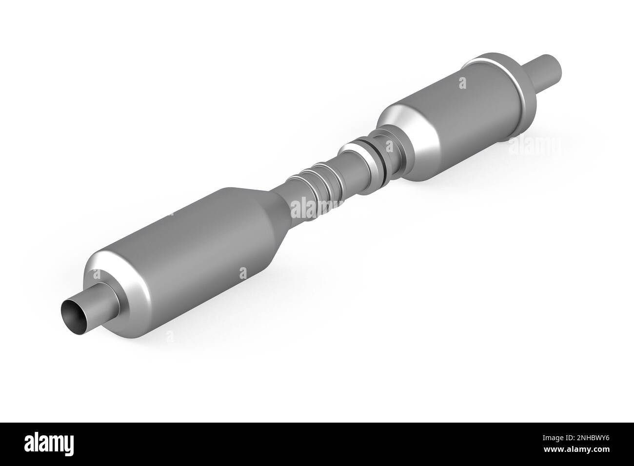 Metal industrial pipe isolated on white background - 3d render Stock ...