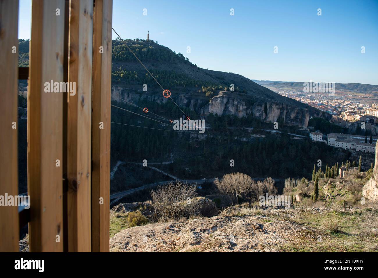 View of the Tirolina de las Hoces on the day of its inauguration, in ...