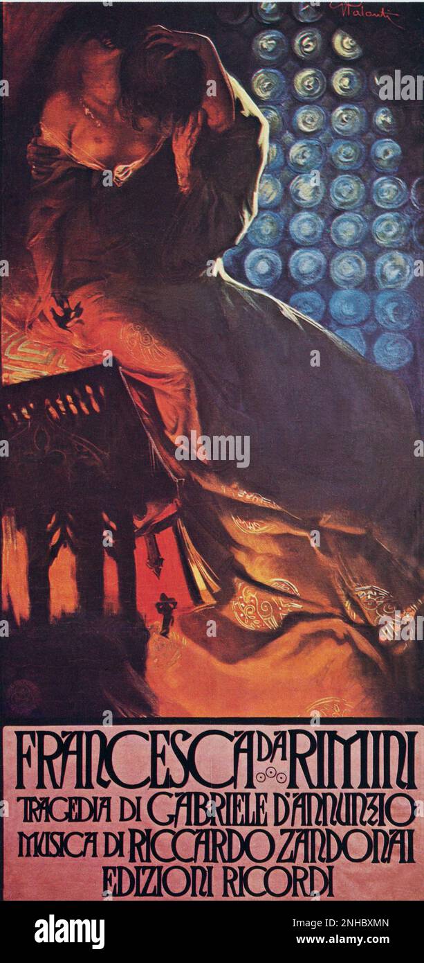 The advertising poster for the Opera play FRANCESCA DA RIMINI by ...