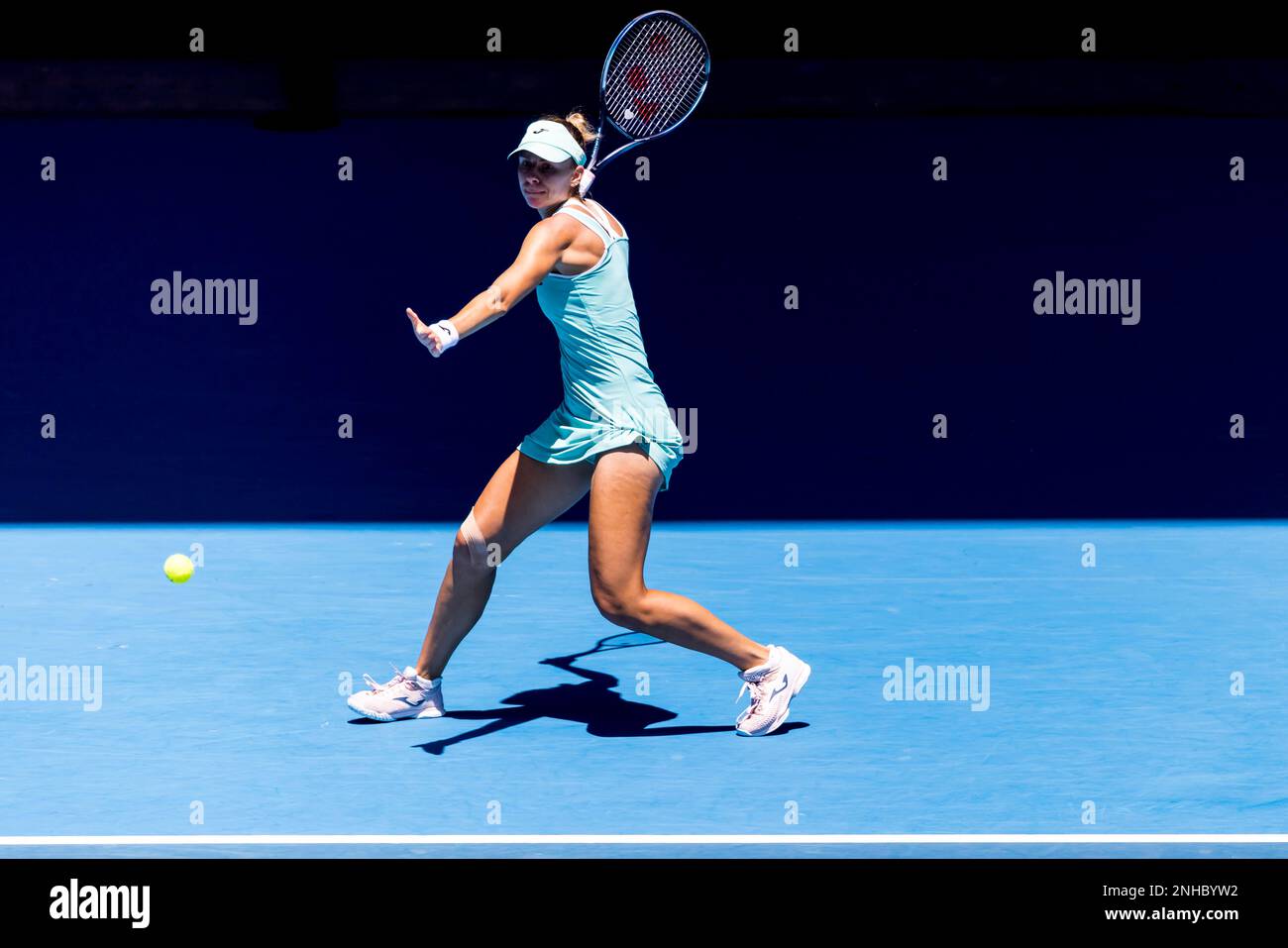 MELBOURNE, VIC - JANUARY 23: Magda Linette of Poland in action during ...