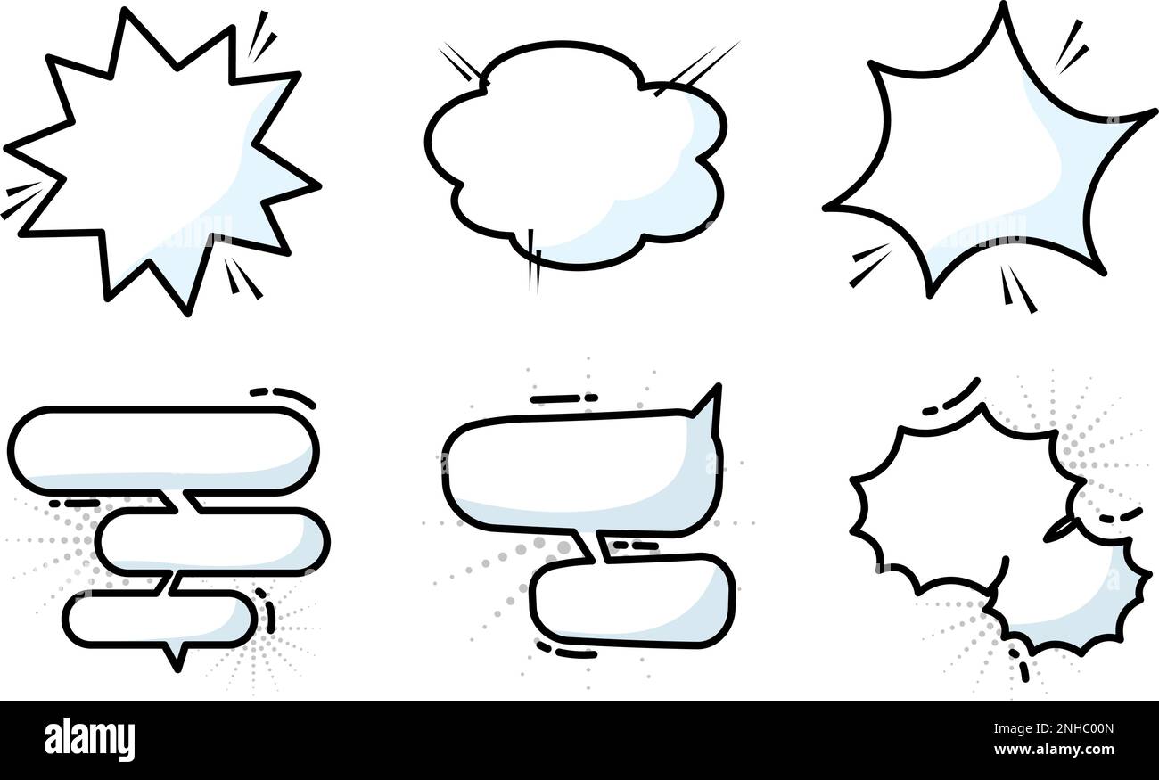 Set of different empty comic speech bubbles Vector Stock Vector Image ...