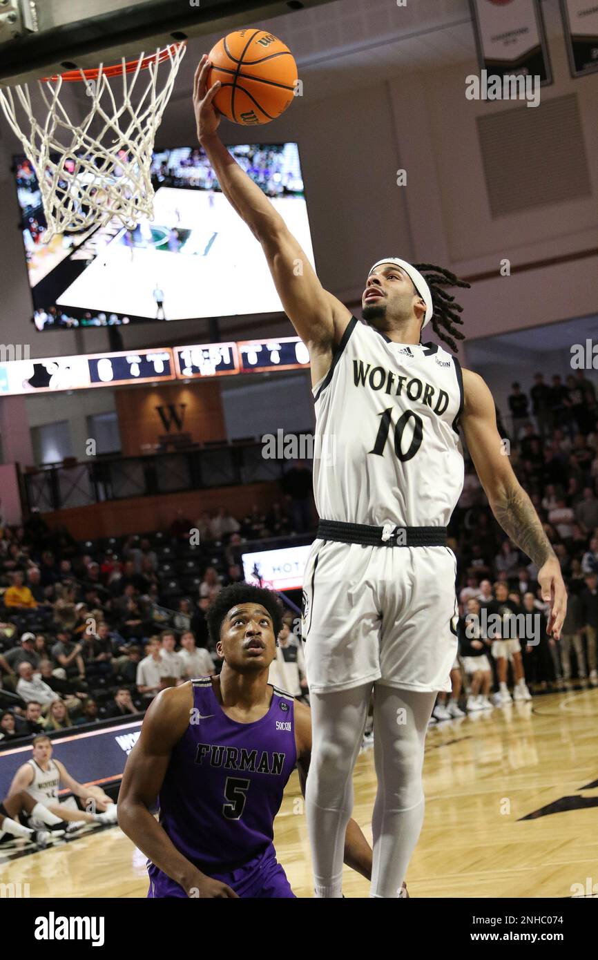 SPARTANBURG, S.C. - JANUARY 22: Wofford Terriers guard Corey Tripp (10 ...