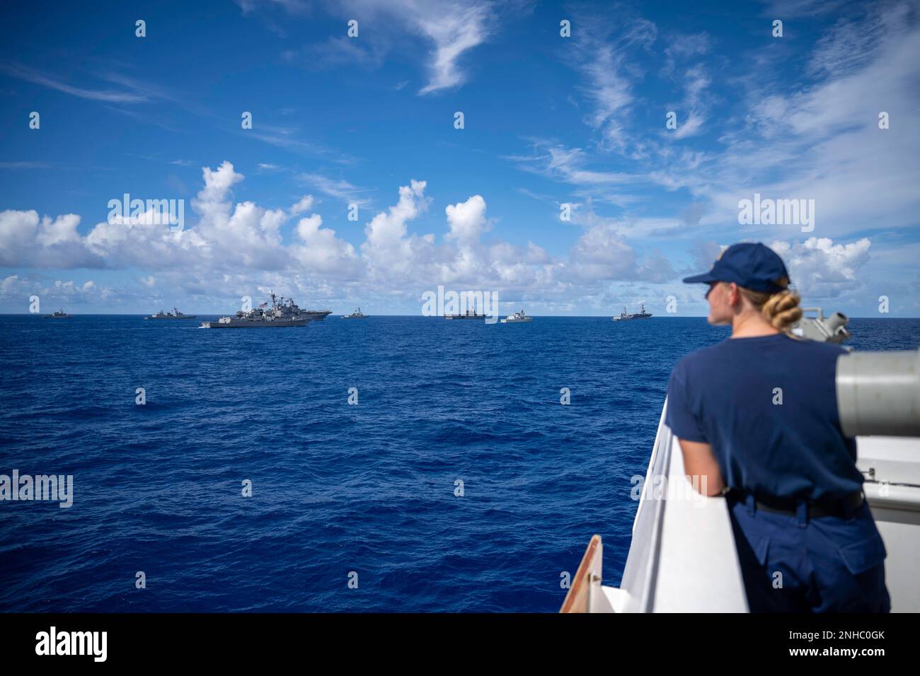 PACIFIC OCEAN (July 28, 2022) A Sailor aboard U.S. Coast Guard Legend ...