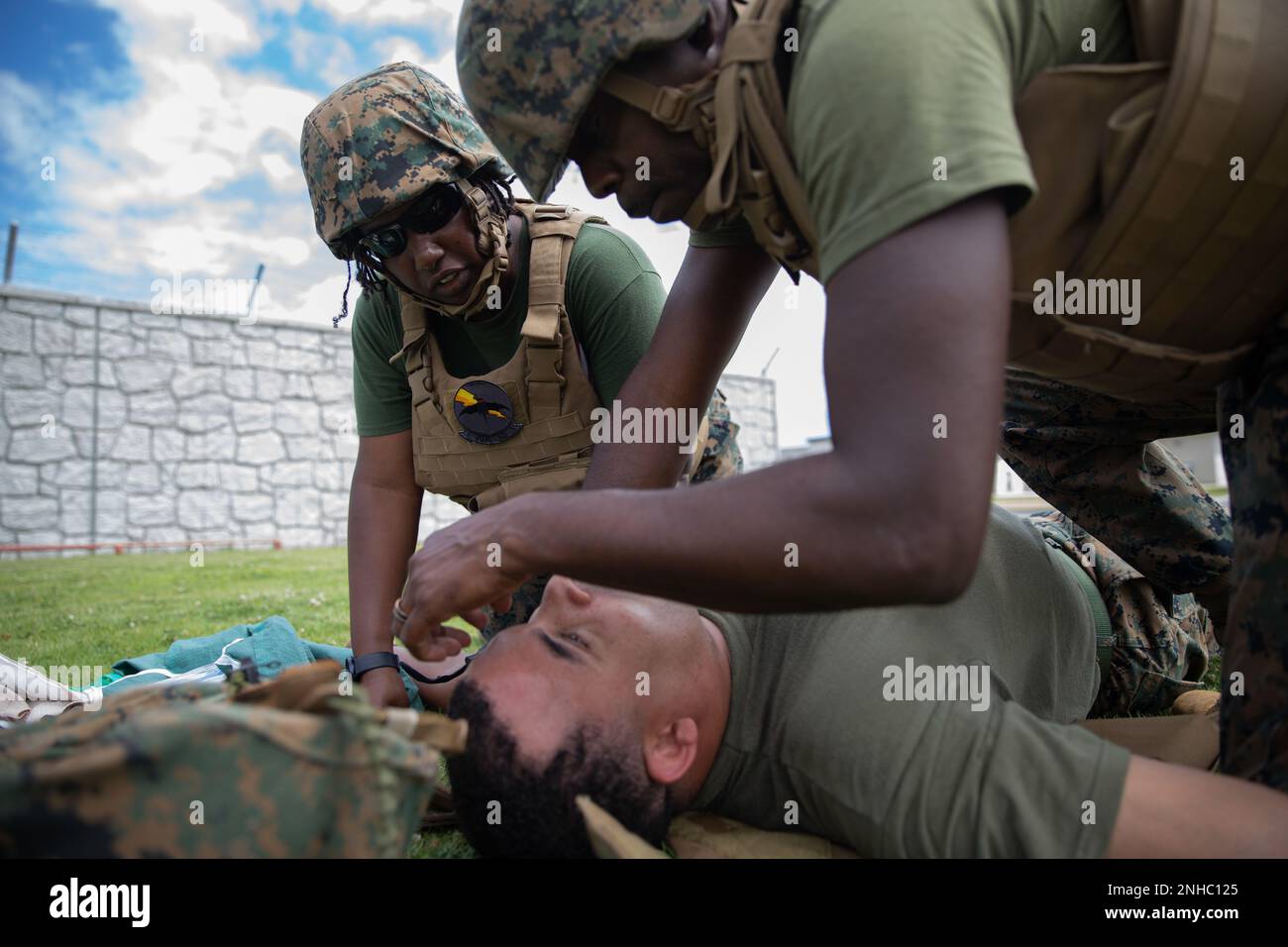 U.S. Navy Sailors with Marine Aircraft Group (MAG) 12 check the ...