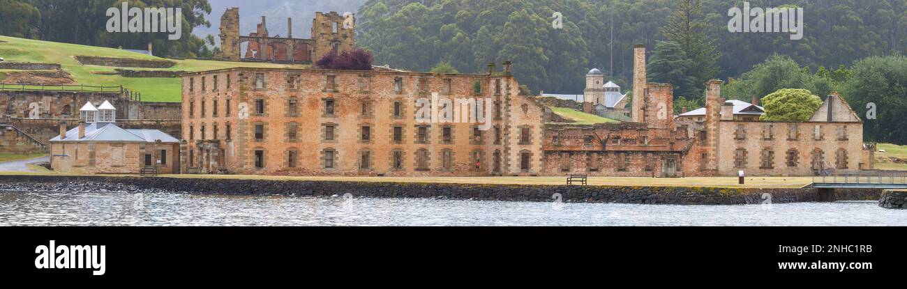 Panorama of historic ruins of the Port Arthur Penal Colony, Tasmania ...