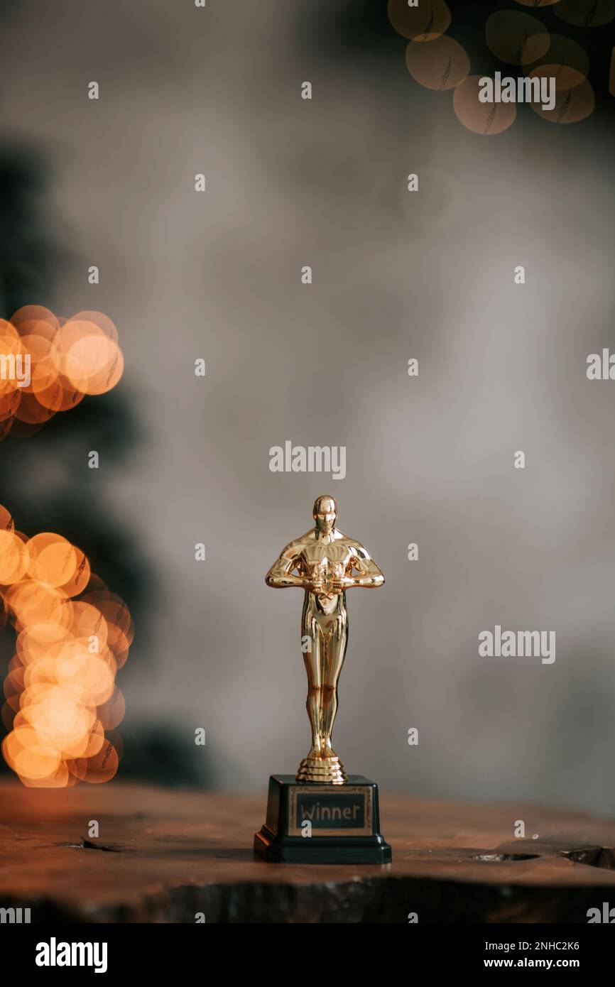 Hollywood gold oscars trophy figurine imitation seen during an award ...