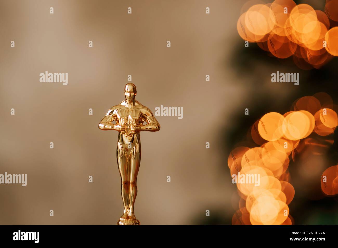 Hollywood gold oscars trophy figurine imitation seen during an award ...