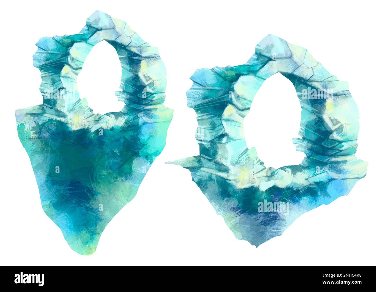 color illustration of iceberg top and bottom. High quality illustration ...