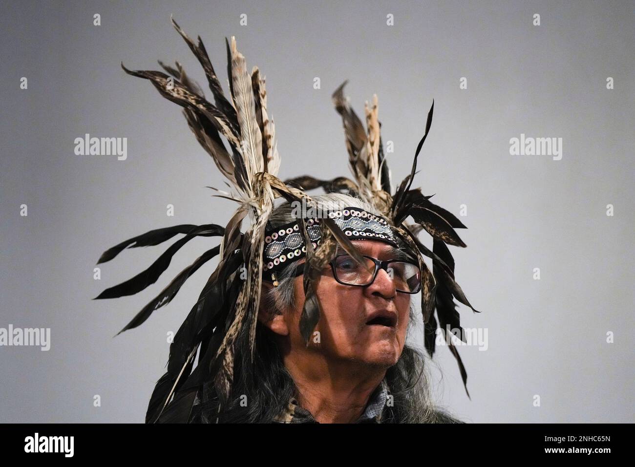 Elder Eugene Harry (XiQuelem), of the Sechelt (shishalh) First Nation ...