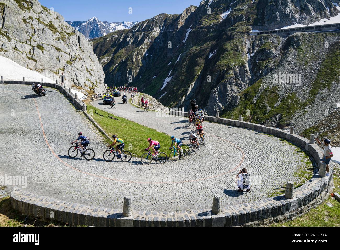 Switzerland, Tour De Suisse, Gotthard Pass (tremola Stock Photo - Alamy